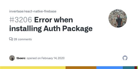 Error When Installing Auth Package · Issue 3206 · Invertasereact