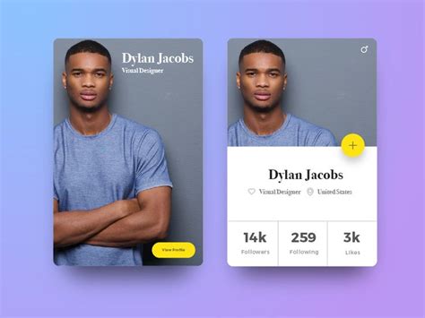 Designer S Social Profile Card UpLabs Card Ui Business Card Design Inspiration Mobile App