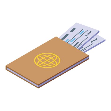Travel Passport Icon Isometric Vector Globe Map 15119596 Vector Art At Vecteezy