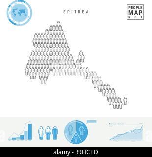 Eritrea Population Map Large Group Of People In A Shape Of Eritrean Map Flat Vector
