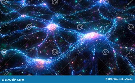 Abstract Neural Network Visualization Glowing Blue And Pink Network Of Interconnected Nodes And
