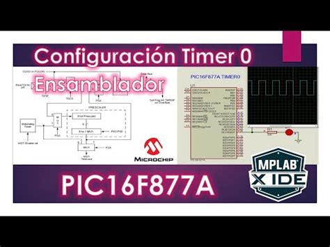PIC16F877A Configuración Timer 0 8 bits temporizador Assembler ensamblador MPLAB YouTube