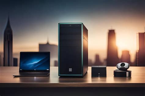 Premium Photo Computer Device With Peripheral Devices