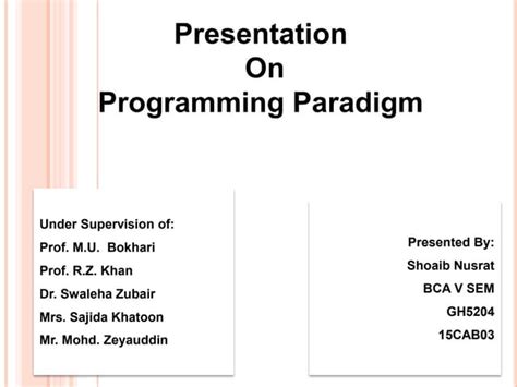 Programming Paradigm Ppt