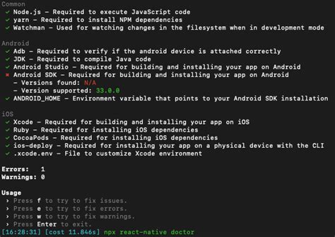 React Native Doctor Does Not Find Androidhome Andriod Sdk And Jdk