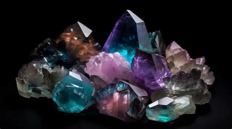 Pile Of Colorful Crystals On Black Background Picture Of Mdma