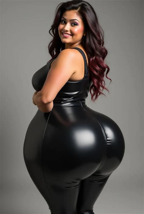 Female Black Latex Shirtles Fat Ass Grey Latex Pants Tight Latex