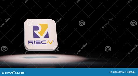 Risc V Or Risc 5 App Icon Spotlighted On Black Background Editorial Photo Illustration Of