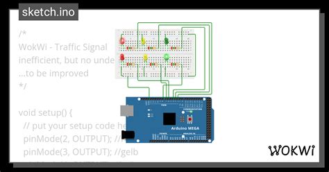 Traffic Signals Simple Wokwi ESP32 STM32 Arduino Simulator