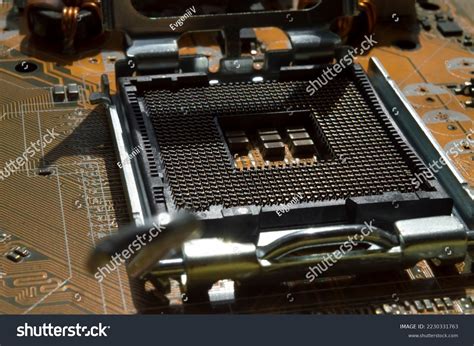 Empty Cpu Socket Pins On Motherboard Stock Photo Shutterstock