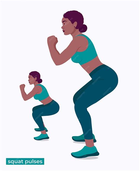 Premium Vector Squat Pulses Exercise Woman Workout Fitness Aerobic And Exercises
