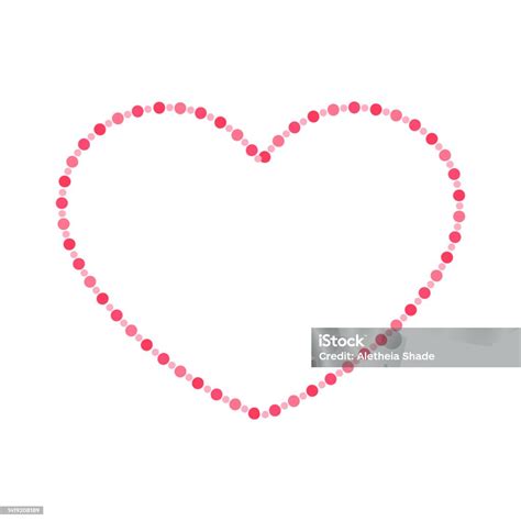 핑크와 레드 파스텔 물방울 도트 패턴 디자인의 하트 모양 프레임 간단한 최소한의 발렌타인 데이 장식 요소 Galentines