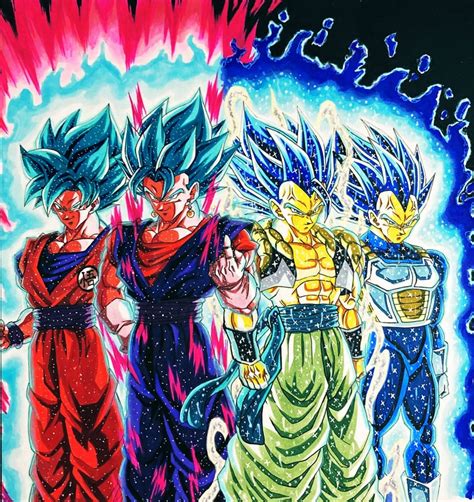 Son Goku Vegeta Gogeta And Vegetto Dragon Ball And 2 More Drawn By