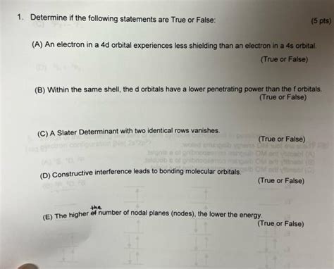 Solved Determine If The Following Statements Are True Or Chegg