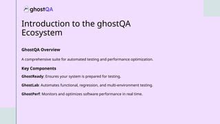 Unified Testing Strategy With GhostQA Tools Pptx