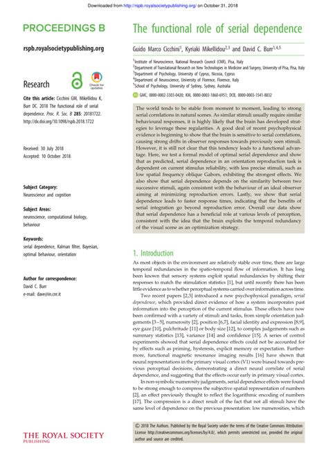 Pdf The Functional Role Of Serial Dependence