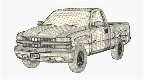 3d Chevrolet Silverado 1500 2001 Turbosquid 2375724