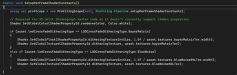 Null Reference In Urps Setupperframeshaderconstants Unity Engine Unity Discussions