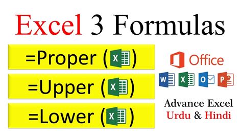 Excel Top 3 Function Upper Formula Proper Formula Lower Formula Excel Formulas Youtube