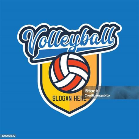 귀하의 슬로건에 대 한 텍스트 공간 발리 볼 로고 태그 라인 벡터 일러스트 레이 션 경기 스포츠에 대한 스톡 벡터 아트 및 기타 이미지 경기 스포츠 경쟁 공 스포츠