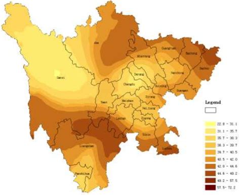 Spatial Distribution Map Of Set Produced By Ordinary Kriging