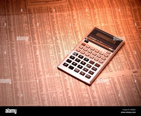 Stock Market Share Prices And Calculator Stock Photo Alamy