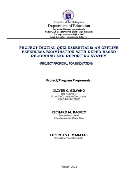 Proposal For Offline Quiz App Pdf Test Assessment Windows 10