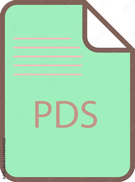 Pds File Icon Fill Rounded Corners Bold Outline Stock Vector Adobe Stock