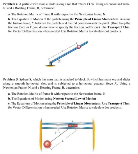 Solved Problem A Particle With Mass M Slides Along A Rod Chegg