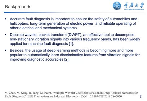 Multiple Wavelet Coefficients Fusion In Deep Residual Networks For Fault Diagnosis Ppt