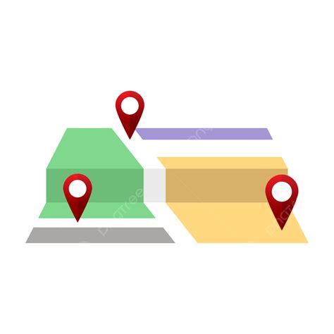 Location Pin Clipart PNG Images, Folded Map With Three Small Red Location Pins, Map, Location ...