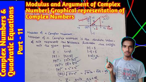 Modulus And Argument Of Complex Numbers Graphical Representation Of Complex Numbers Youtube