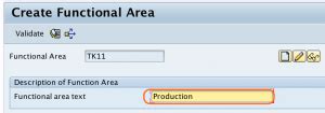 Define Functional Area In SAP Create Functional Area