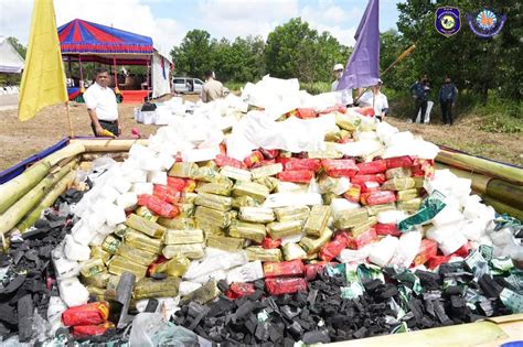 គ្រឿងញៀនជាង២តោន ប្រមូលពីខេត្តព្រះសីហនុ កំពត និងកំពង់ស្ពឺ ត្រូវបានដុតបំផ្លាញចោលនៅក្រុងព្រះសីហនុ