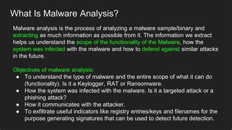 Introduction To Malware Analysis Pptx