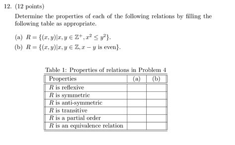 solved 12 12 points determine the properties of each of