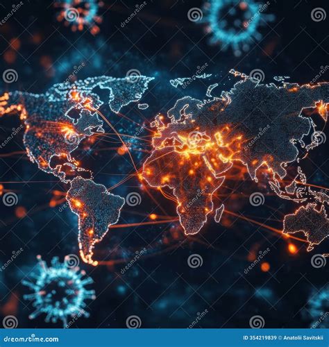 Global Map Highlighting Zones Of Viral Spread And Infection Rates Across Different Regions