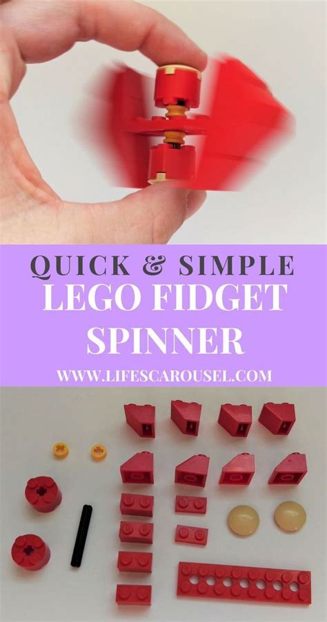 Easy Lego Fidget Spinner Using Common Parts Life S Carousel Easy Lego Creations Lego Diy