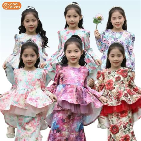 Cooleves Baju Raya Peplum Classic Flower Ready Stock Shopee Malaysia