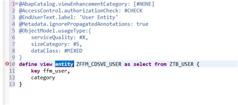 Abap Keyword Entity Not Allowed When Creating Cds Entity Stack Overflow