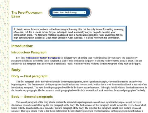 Introduction Paragraph Example Essay