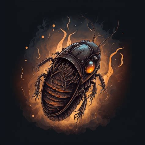 Premium Ai Image Illustration Of A Bug With Glowing Eyes And A Steamy Body Generative Ai