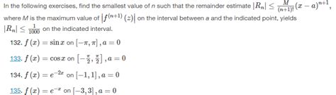 Solved In The Following Exercises Find The Smallest Value Chegg