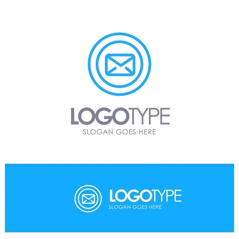 Chat Message Support Text Message Typing Blue Outline Logo Place For