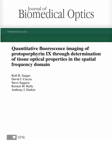 Pdf Quantitative Fluorescence Imaging Of Protoporphyrin Ix Through Determination Of Tissue