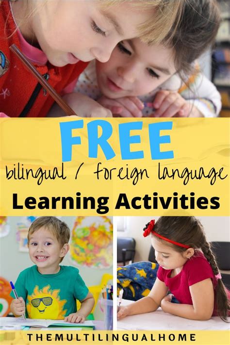 Free Bilingual Learning Activities Language Learning Activities