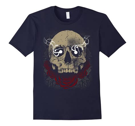 Buy Glaring Skull Smolder Rose Gothic Dead Beauty Love T Shirt Fathers