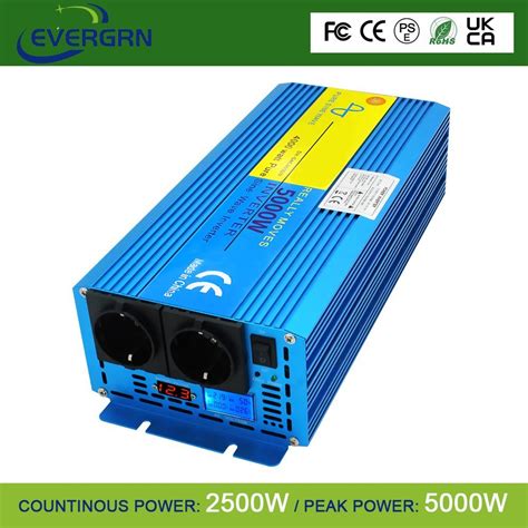 Dc V To Ac V W W Pure Sine Wave Power Inverter With Eu Sockets Inverter And