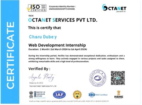 charu dubey on linkedin internshipcompletion webdevelopment