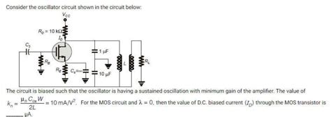 Solved Consider The Oscillator Circuit Shown In The Circuit Chegg